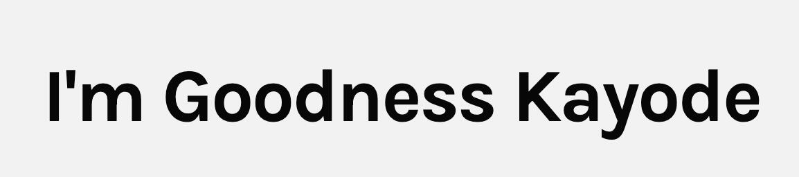 Goodness Kayode